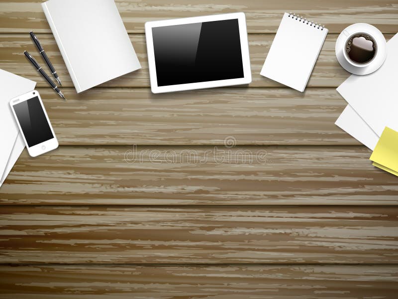 Top View of Black Drawing Table with Tools , Clipping Path Included ...