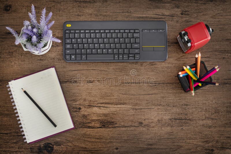 Top View Working Space Office Table Stock Photo - Image of office ...