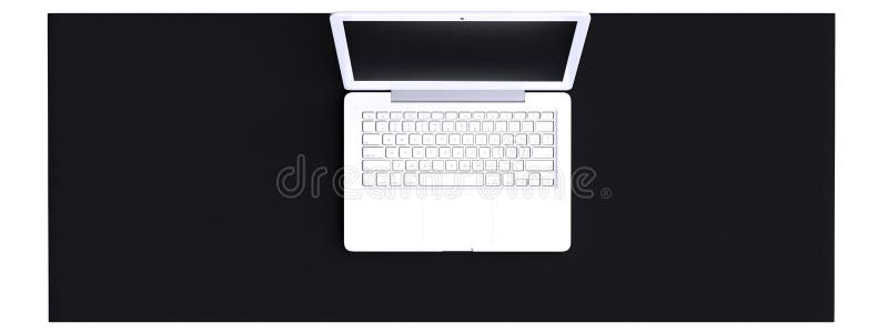 Top View of Workspace with Laptop on Table. Stock Illustration ...