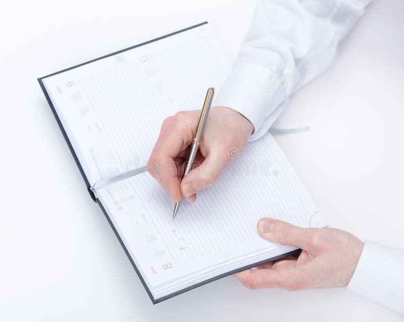 Top View of Writing Hand of Manager Stock Photo - Image of leadership ...