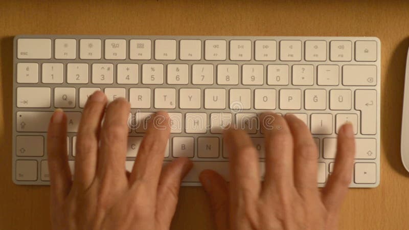 Top View Writing on a Keyboard with Two Hands. Stock Video - Video of ...
