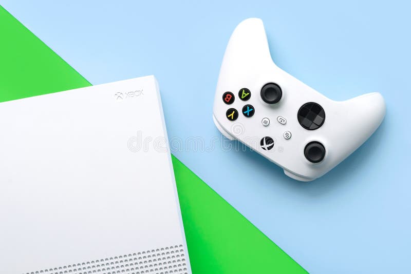 Top View of Xbox One S All Digital Edition Console and White Gaming ...