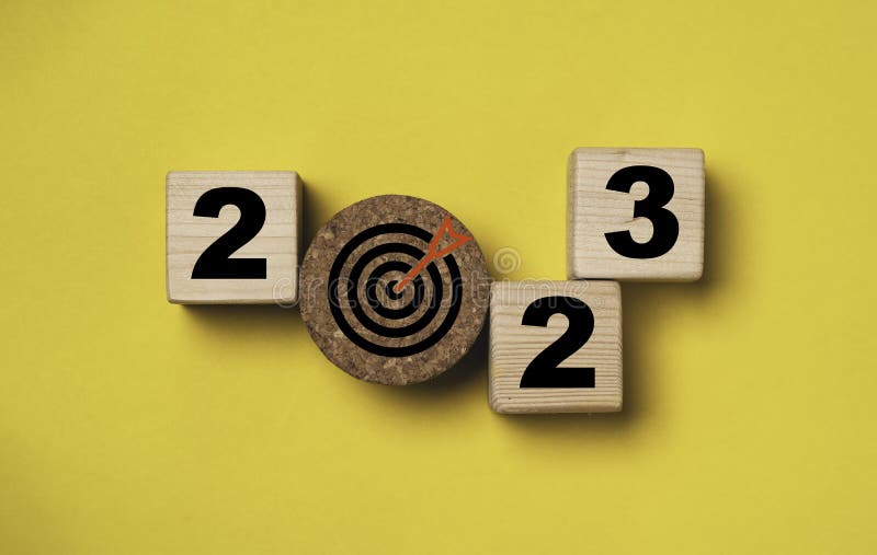 Top View of 2023 Year and Target Board for Setup New Year Business ...