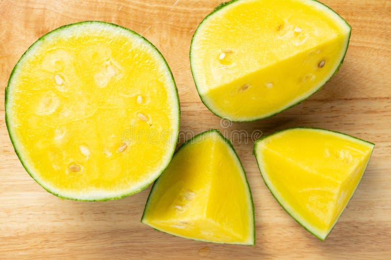 Yellow Color Fresh Watermelon Stock Photo - Image of natural, delicious ...