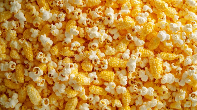 Top View of Yellow Corn Kernels and Popcorn Mixed Together Stock Image ...