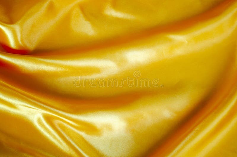 Top View of Yellow Silk Cloth with Silky Sheen Suitable for Design and ...