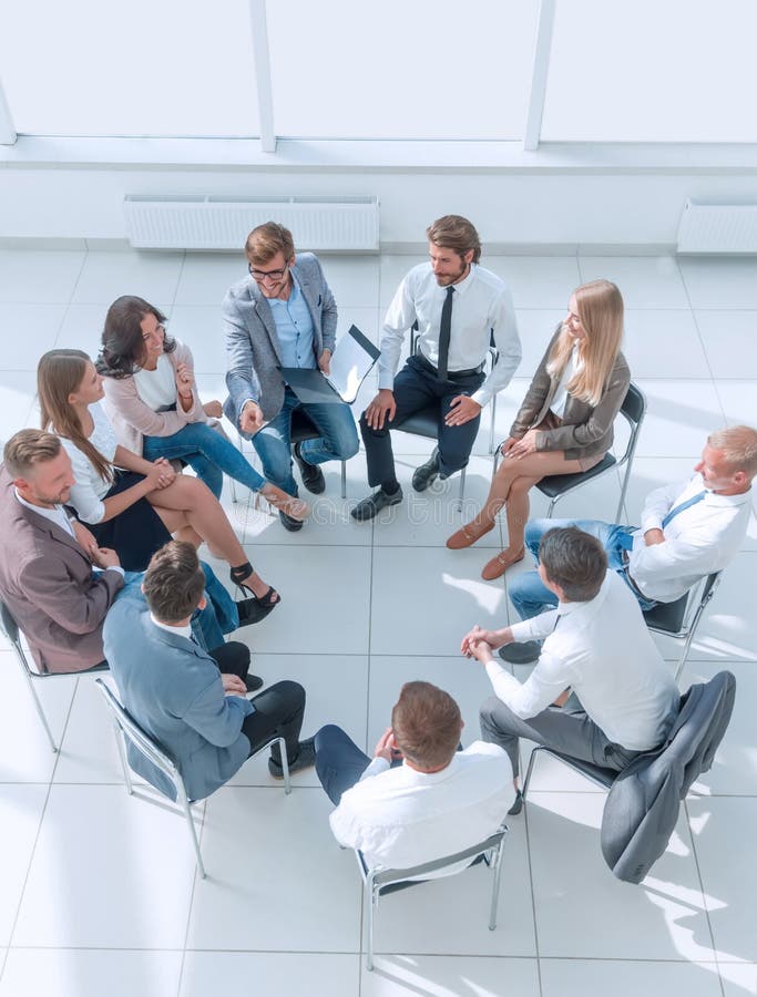 Young Employees Ask Questions during Business Training Stock Photo ...