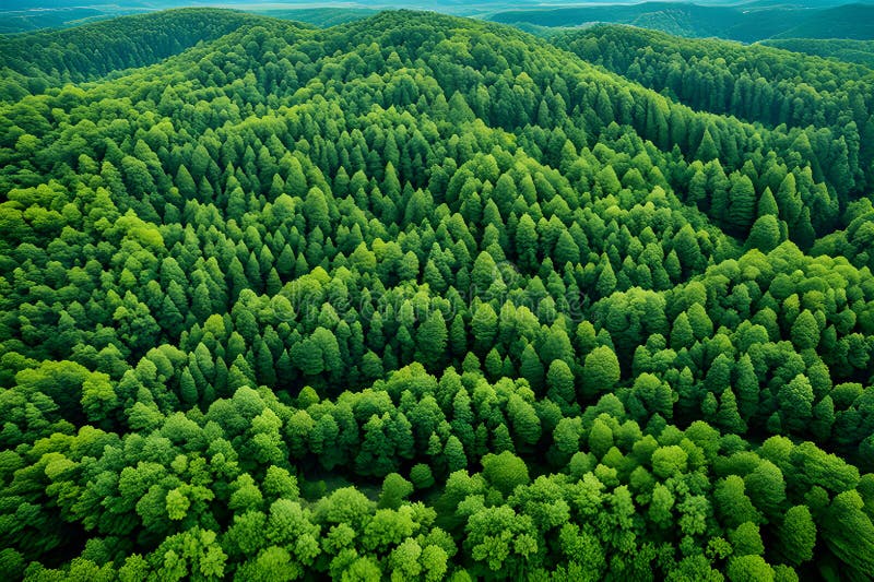 Top View of a Young Green Forest, Aerial View. Generative AI Stock ...