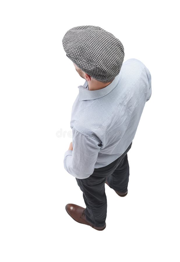 Top View. a Young Man in a Checkered Cap Stock Photo - Image of male ...