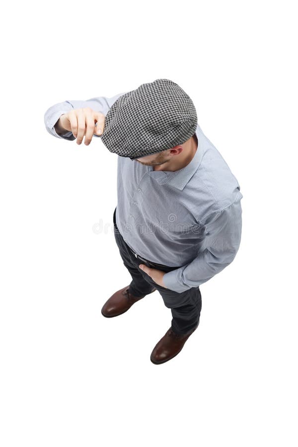 Top View. a Young Man in a Checkered Cap Stock Image - Image of fashion ...