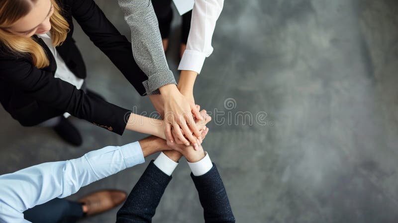Top View of Young People Putting Their Hands Together. Stack of Hands ...