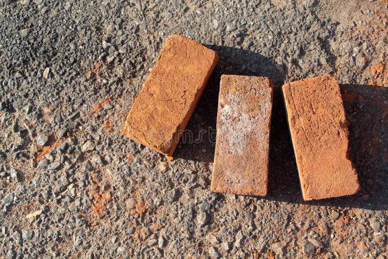 Top Viof Three Brick Blocks on a Rough Surface Stock Image - Image of ...