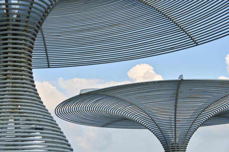 The Top of a White Mushroom Style Building Stock Image - Image of arena ...