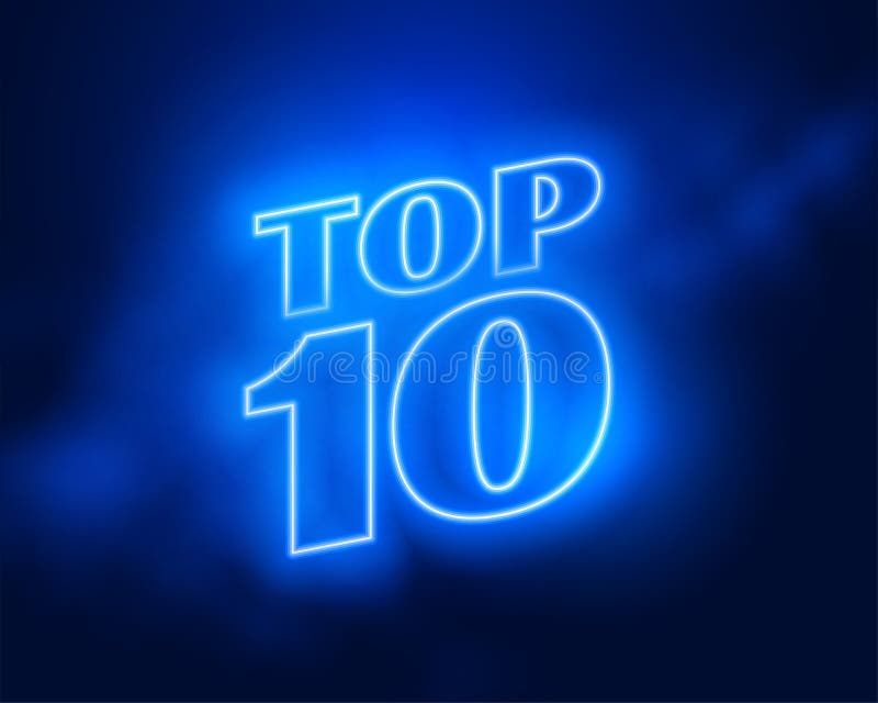 Top 10 Winner or Honor Background Win Glowing Neon Style Stock ...