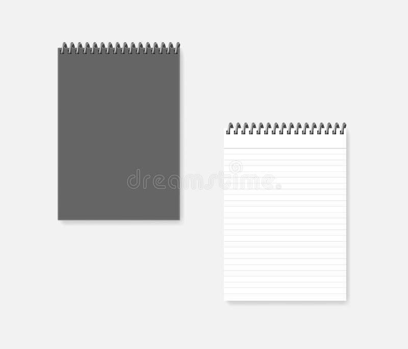 Wire Spiral Open Empty White A4 Note Book Vector Mock-up Stock Vector ...