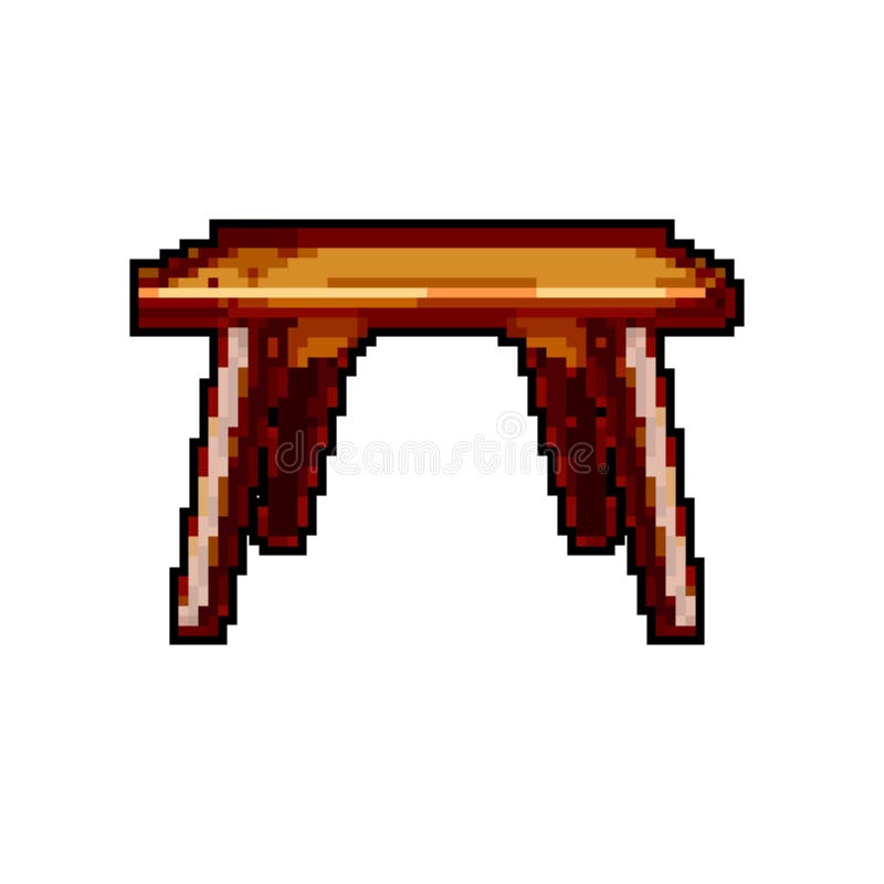 Top Wood Table Game Pixel Art Vector Illustration Stock Vector ...