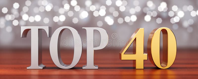 Top 40 on wooden planks stock illustration. Illustration of silver ...