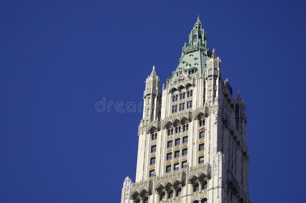Top of the Woolworth Building Stock Image - Image of lower, blue: 360685