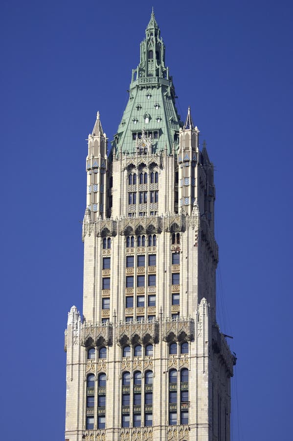 Top of the Woolworth Building Stock Photo - Image of american, lower ...