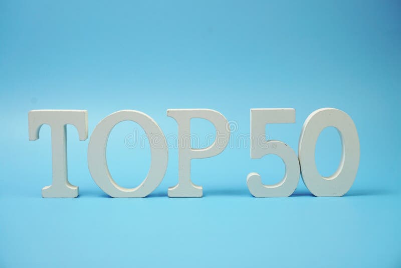 Top 50 Word Alphabet Letters on Blue Background Stock Image - Image of ...