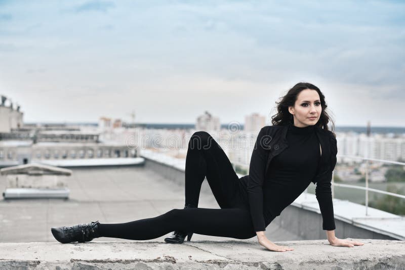 A Young and Witch in Dark Erotic Clothes Stock Photo - Image of ...