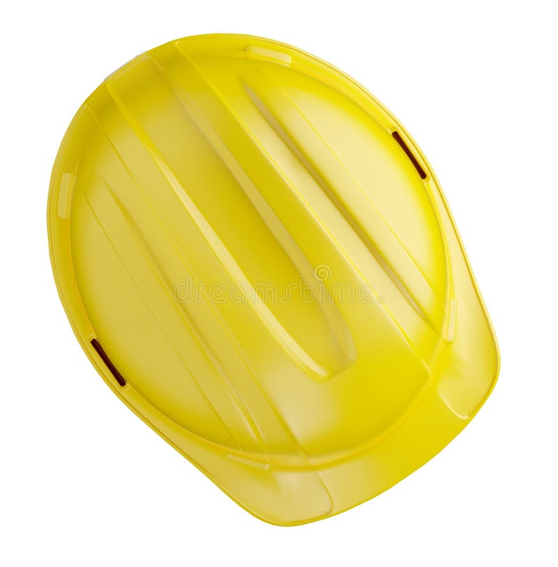 Top View of Yellow Construction Hard Hat Isolated on a White Background ...