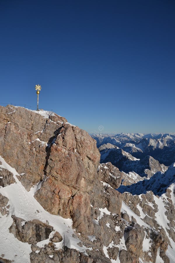 Top of Zugspitze stock image. Image of walking, point - 51772171
