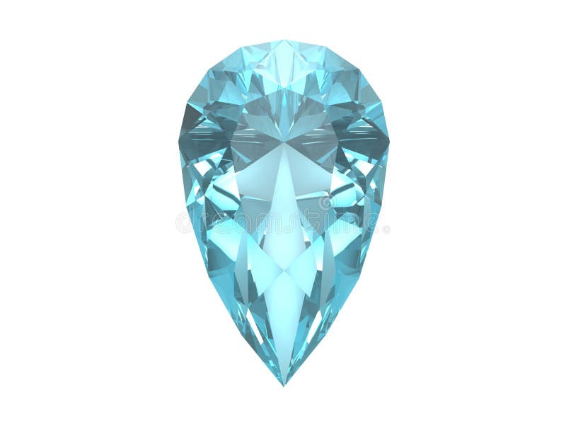 Topaz Azul Aislado En El Fondo Blanco Stock de ilustración ...