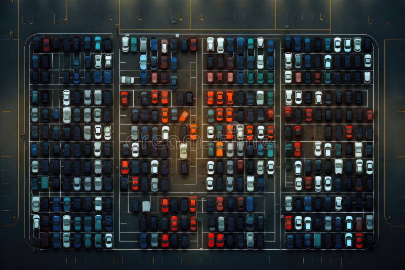Topdown View of Car Parking Lot. Oncept Car Parking Lot, Efficient ...