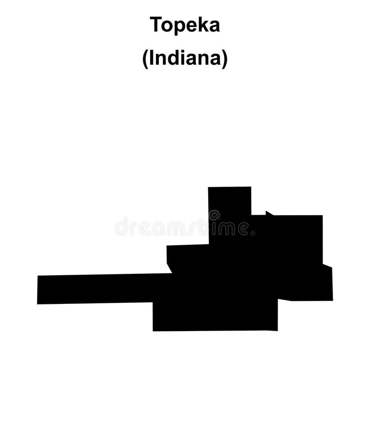 Topeka outline map stock vector. Illustration of atlas - 387286420