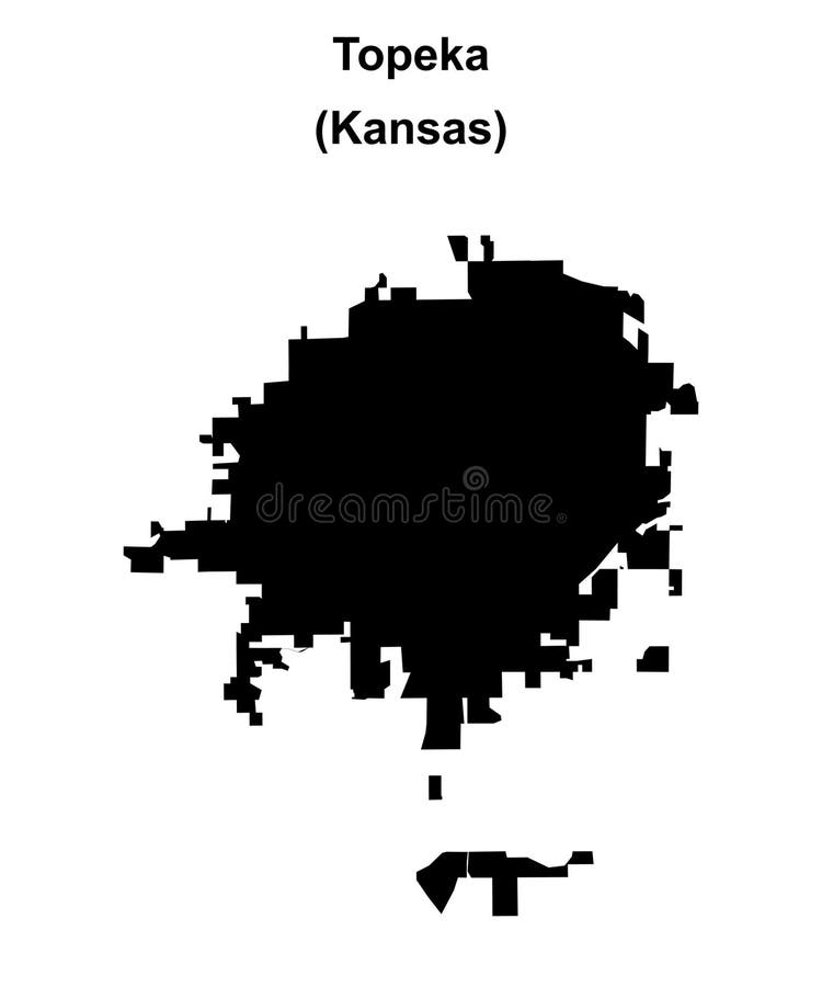 Topeka outline map stock illustration. Illustration of territory ...