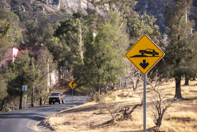 Topes Speed Bump Sign in Guanajuato, Mexico Stock Image - Image of park ...