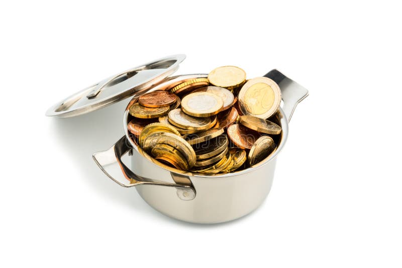 Topf Geld stockfoto. Bild von gefüllt, kochen, etat, förderanlage ...