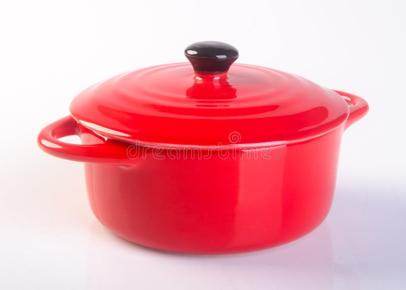Topf Oder Roter Topf Mit Abdeckung Auf Hintergrund Stockfoto - Bild von ...