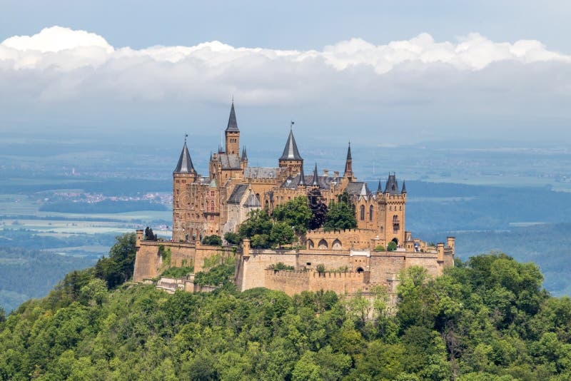 Tophill Hohenzollern Castle and Forest Overlooking Valley Stock Image ...