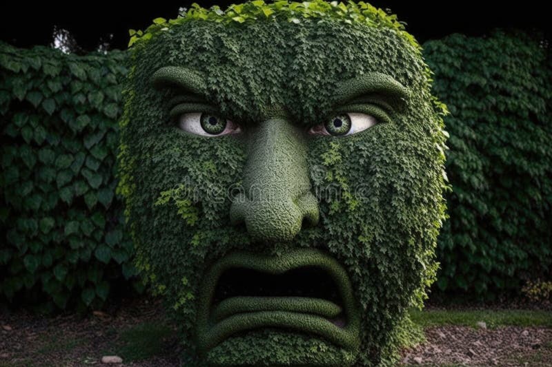 Topiary of the Face, with Eyes, Nose and Mouth Clearly Visible Stock ...