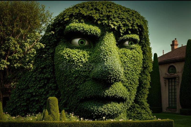 Topiary of the Face, with Eyes, Nose and Mouth Clearly Visible Stock ...