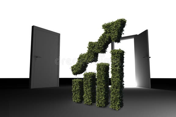 Topiary of Graph with Doors on Floor Stock Illustration - Illustration ...