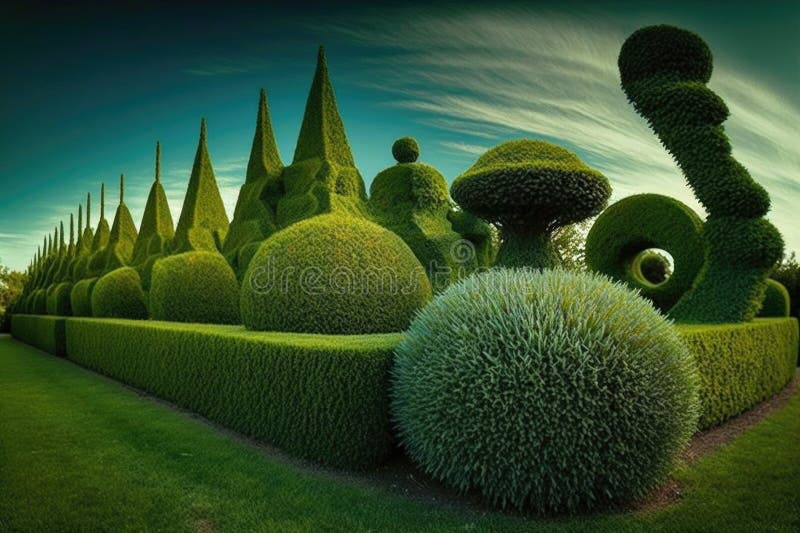 Topiary Hedge with Intricate and Unique Shapes and Patterns Stock ...