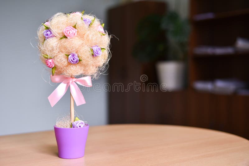 Topiary on Office Table, Money Tree Stock Photo - Image of decoration ...