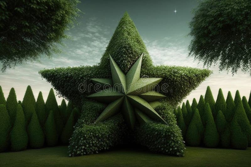 Topiary in the Shape of a Star, Surrounded by Greenery Stock Image ...
