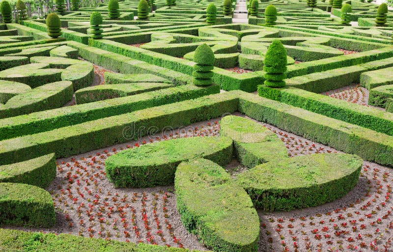 Topiary in the Villandry Castle Stock Photo - Image of castle, landmark ...