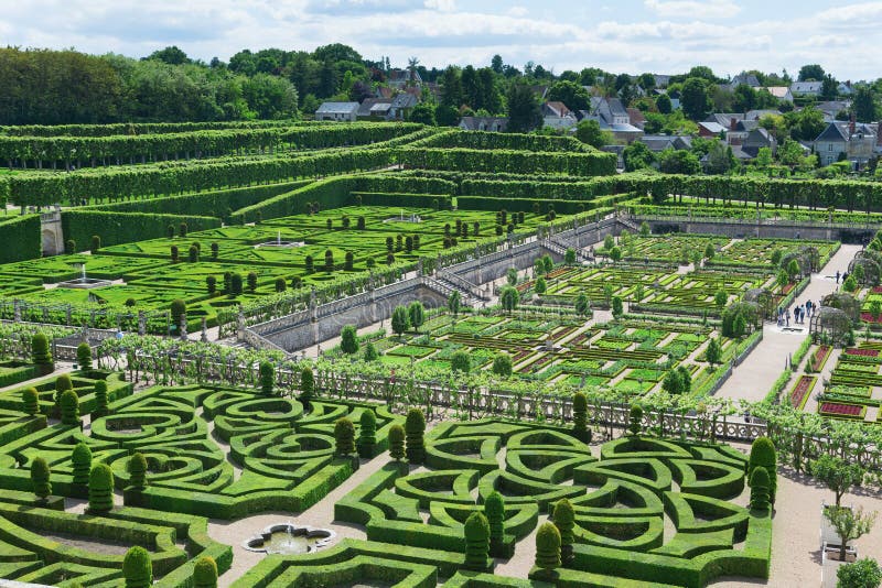 Topiary in Villandry Castle, France Stock Image - Image of garden ...