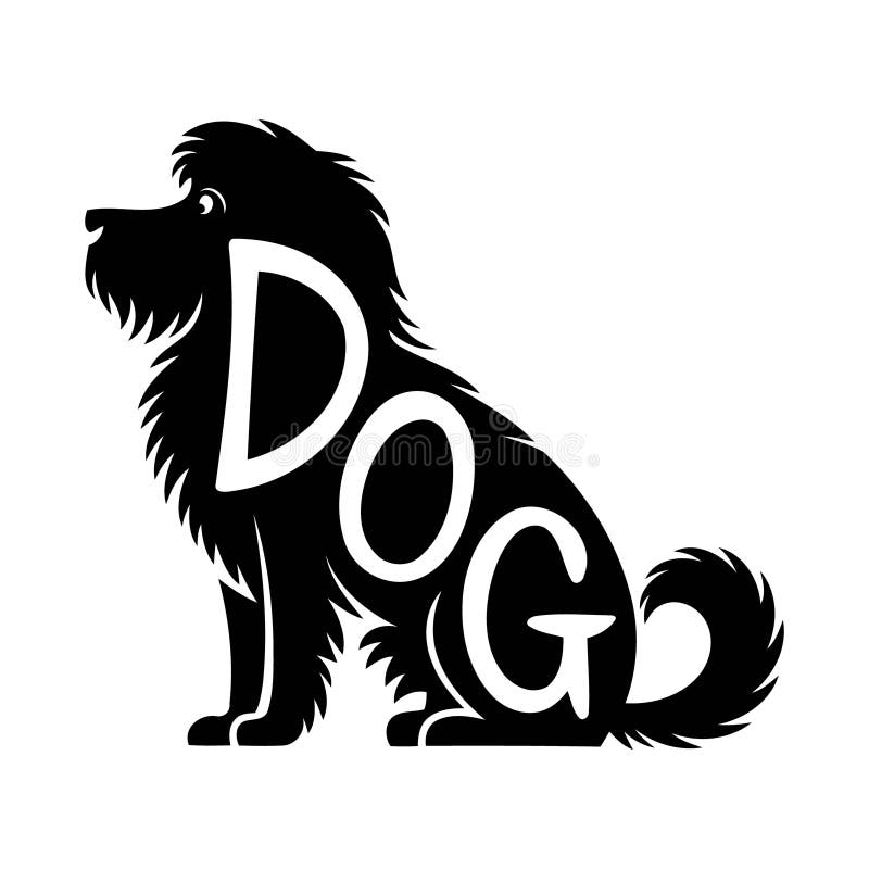 Customizable Dog Wordmark Negative Space Logo Vector for Download Stock ...