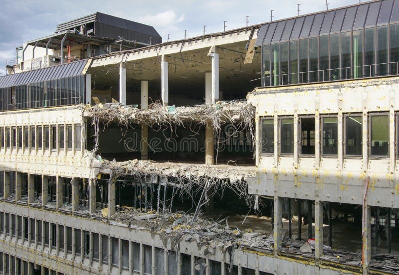 Destruction of an Office Building Stock Image - Image of outdoors ...