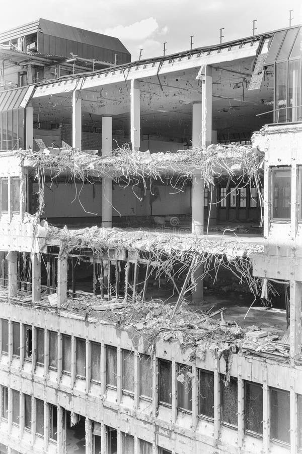 Destruction of an Office Building Stock Photo - Image of life, tenement ...