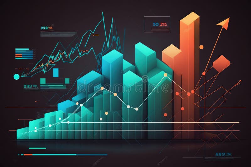 Analysis Concept on Finance Chart Data Diagram Stock Illustration ...