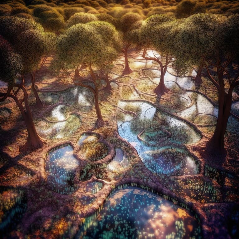 Illustration of a Magical Infinity Forest Stock Illustration ...