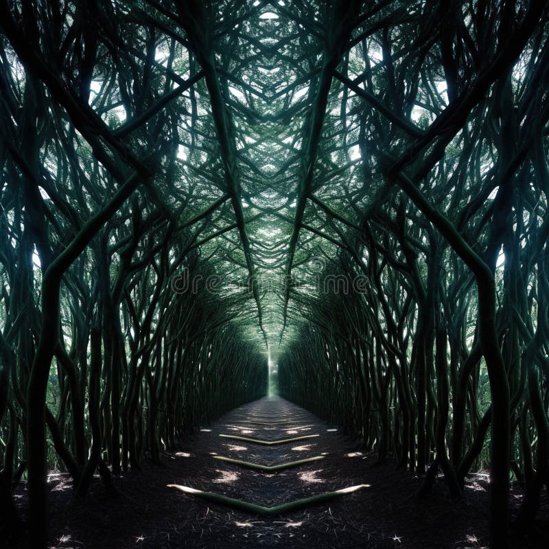 Illustration of a Magical Infinity Forest Stock Illustration ...