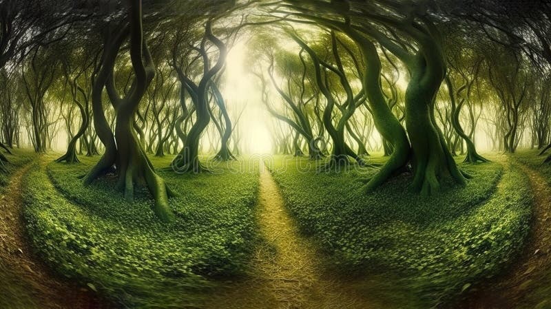 Illustration of a Magical Infinity Forest Stock Illustration ...